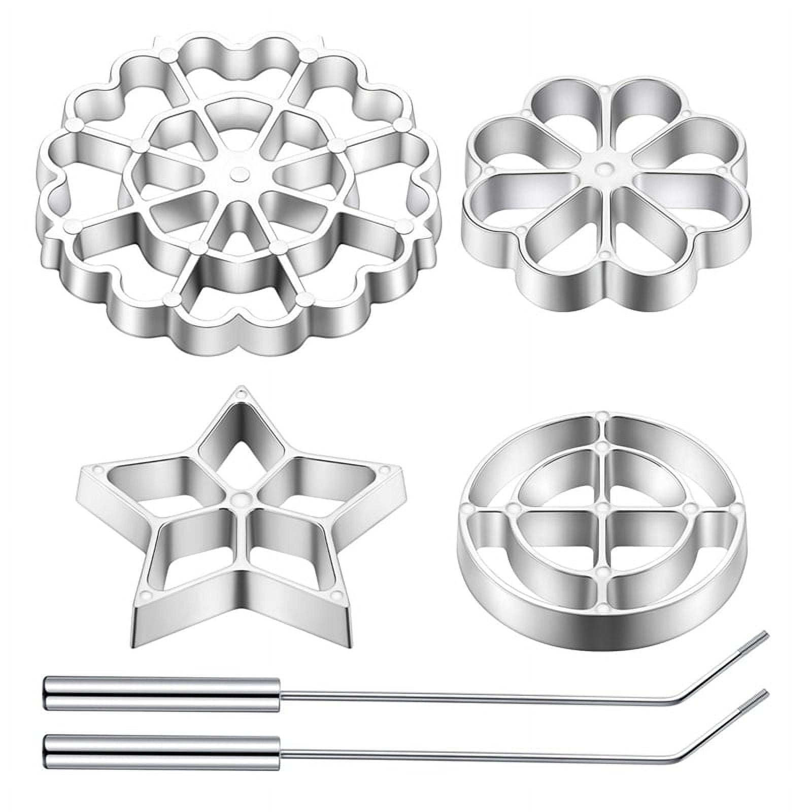 Rosette Iron Molds Set Bunuelos Mold with Handle Cooking Stamp Maker ...