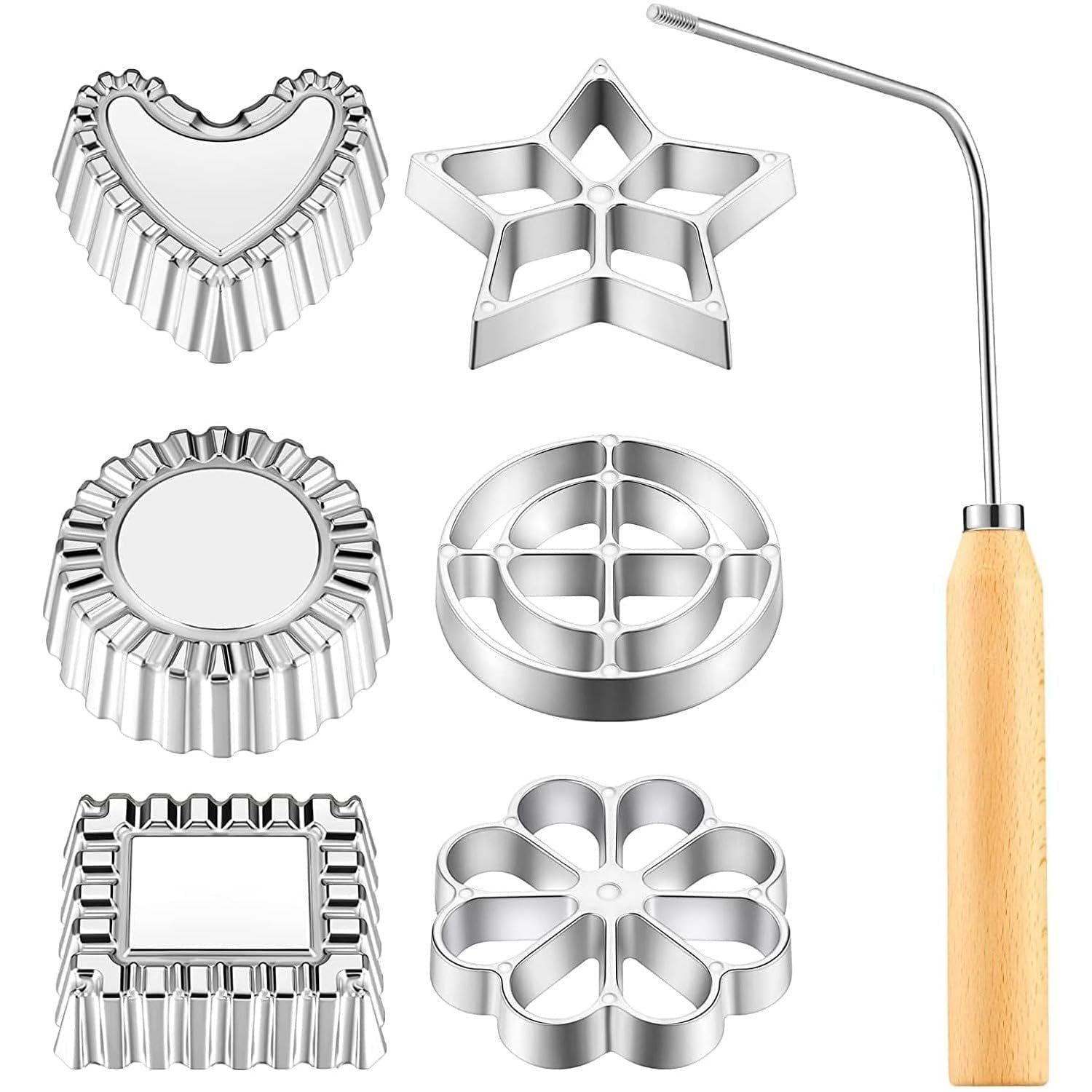 Rosette Iron Set & Timbale Molds – Cast Aluminum Buñuelos Maker with ...