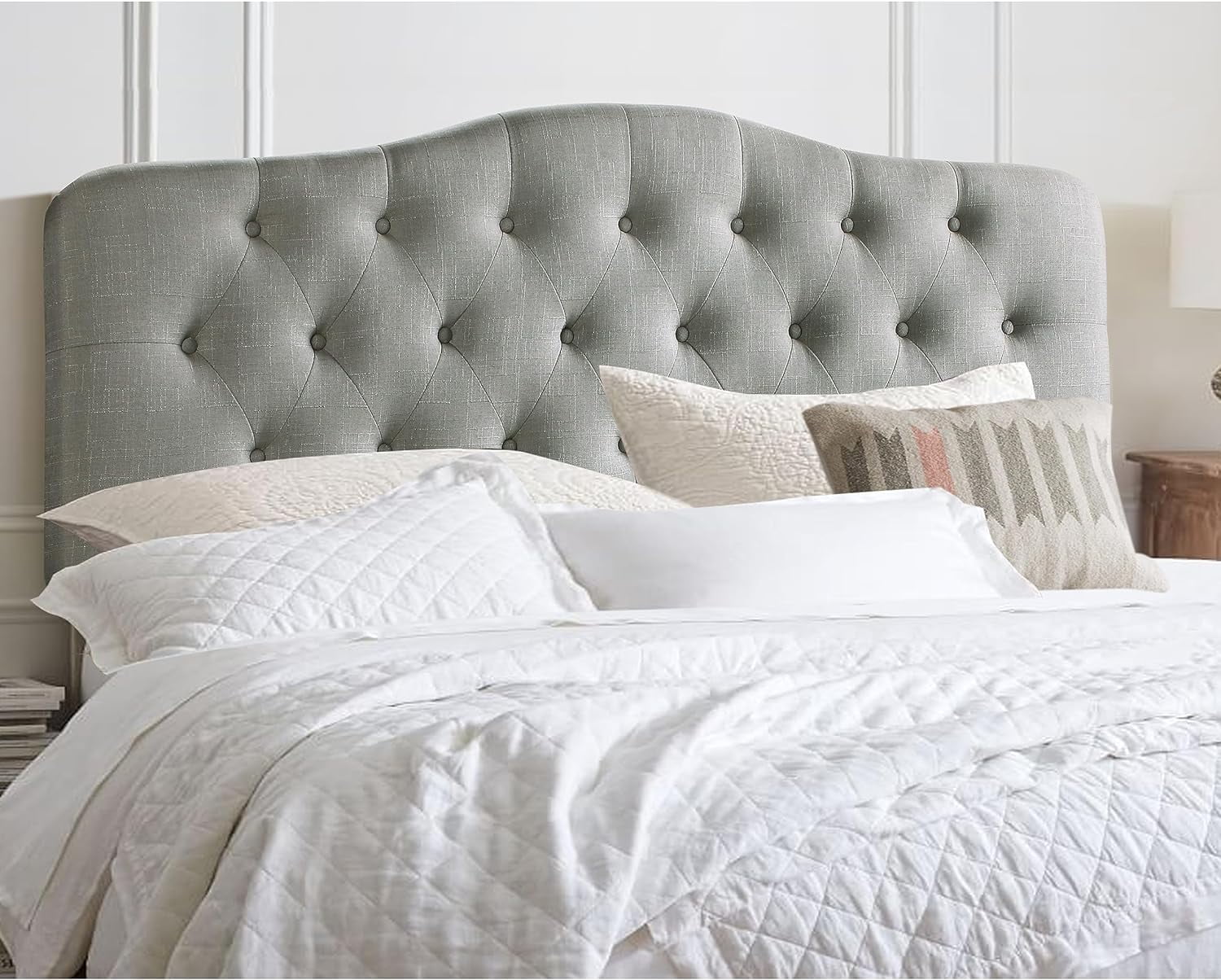 Rosevera Givanna Adjustable Heigh Headboard with Linen Upholstery and ...