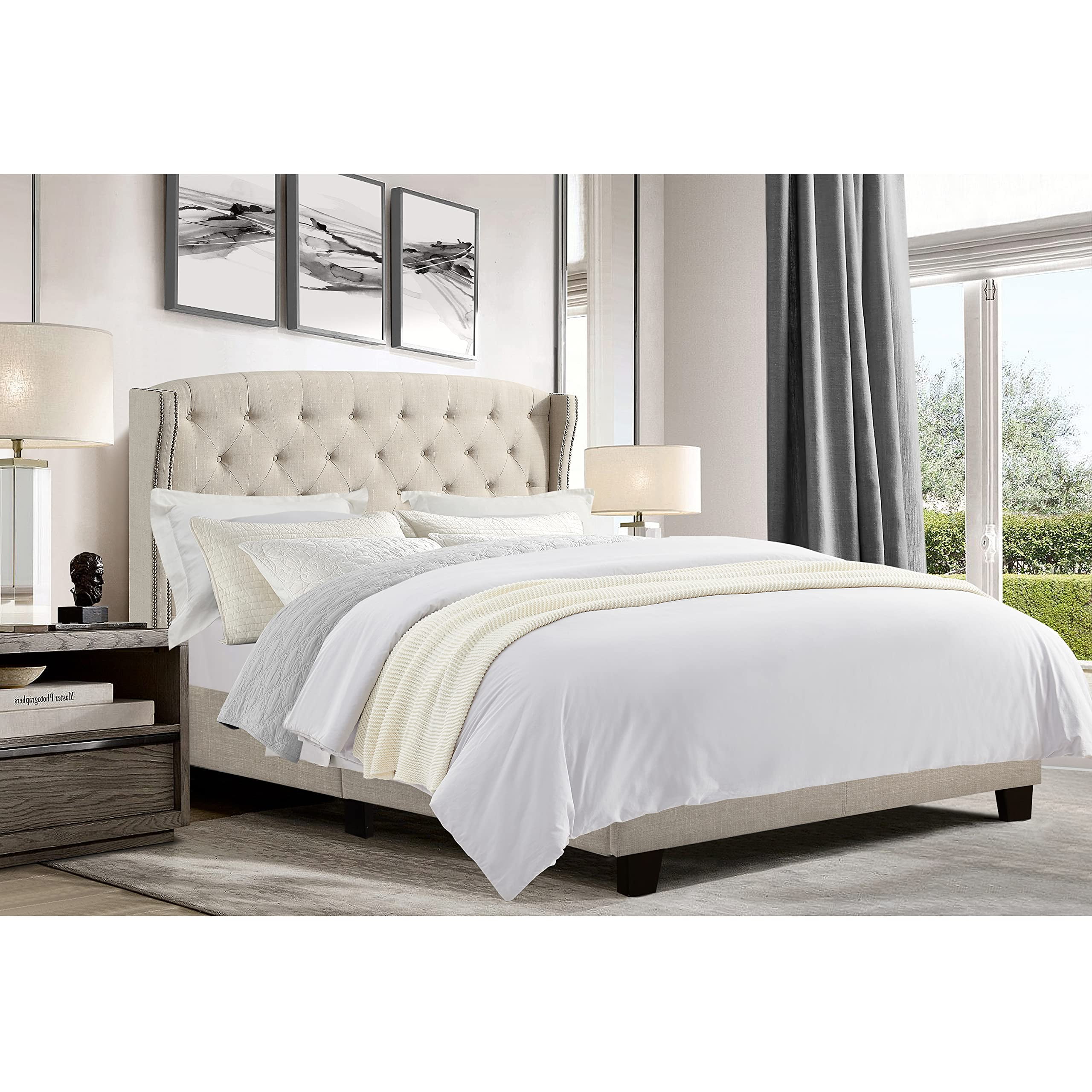 Rosevera Padded Platform Bed Frame Bed French, Westerly Bed, Cardiff ...