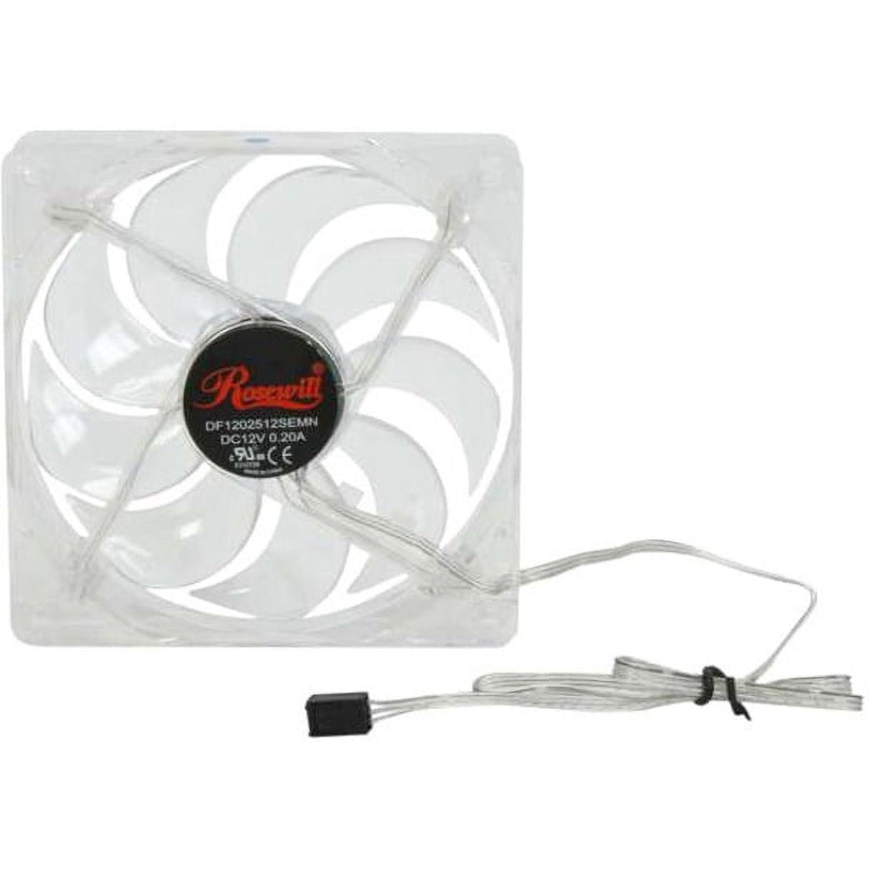 Rosewill 120mm Computer Case Cooling Fan with LP4 Adapter - Transparent ...
