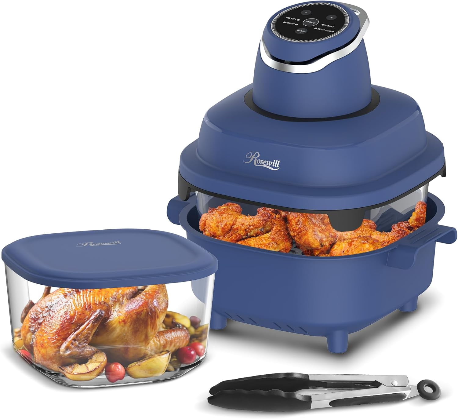 Rosewill 4-in-1 Portable Glass Air Fryer, 4.7QT Transparent Glass ...