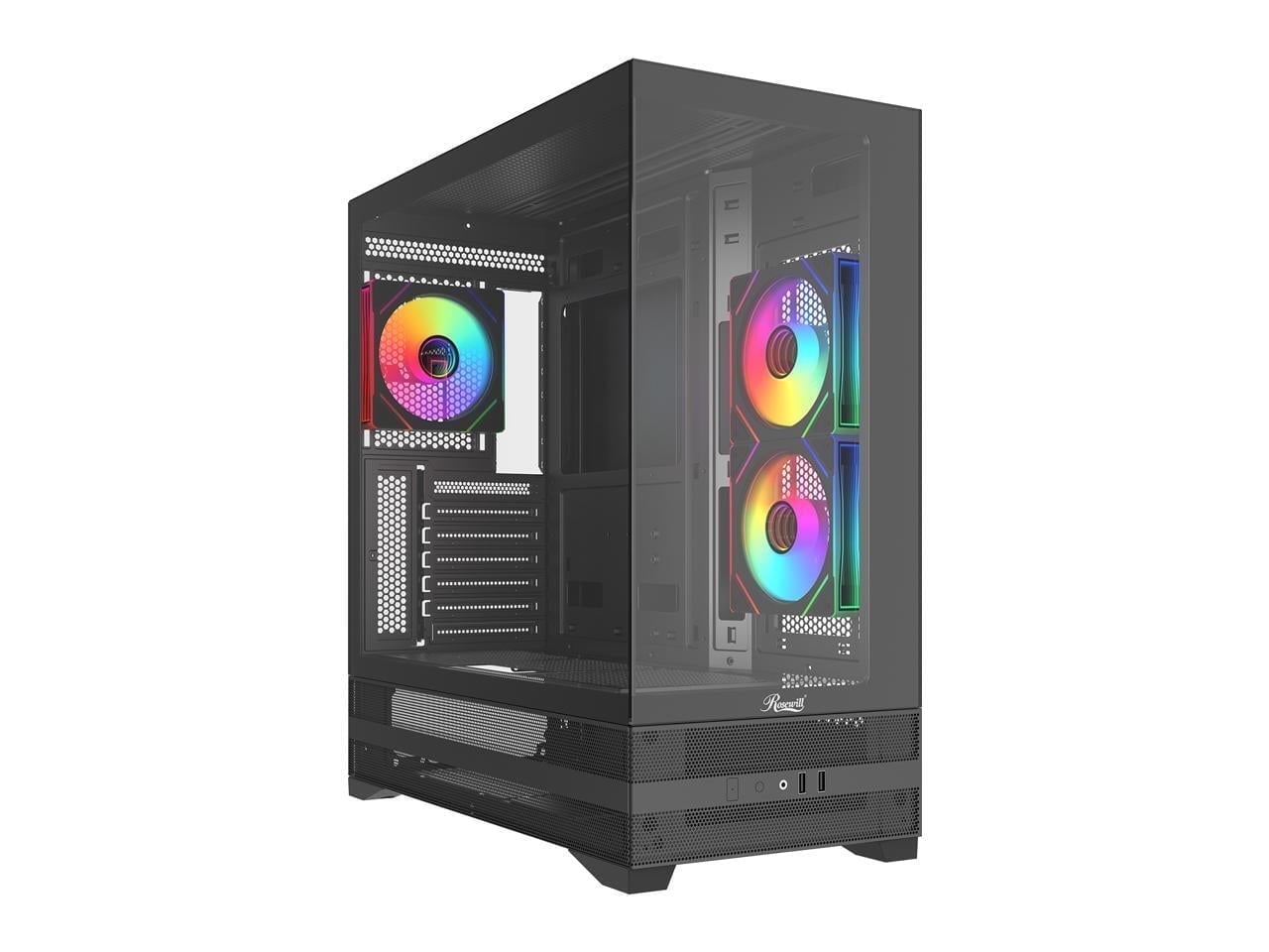 Rosewill ACA501 Mid Tower ATX Gaming PC Computer Case Black, 3 ...