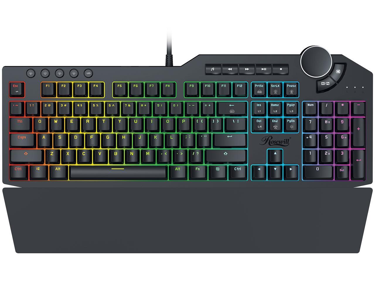 Rosewill NEON K90 RGB Mechanical Gaming Keyboard, Kailh Blue Switches ...
