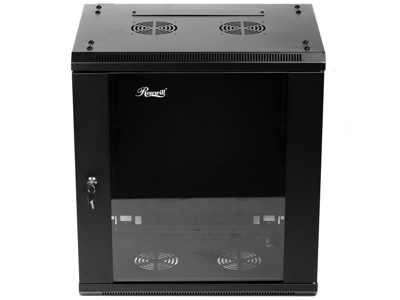 Rosewill 12U Server Rack Enclosure with Glass Door, Locks, & Removable ...