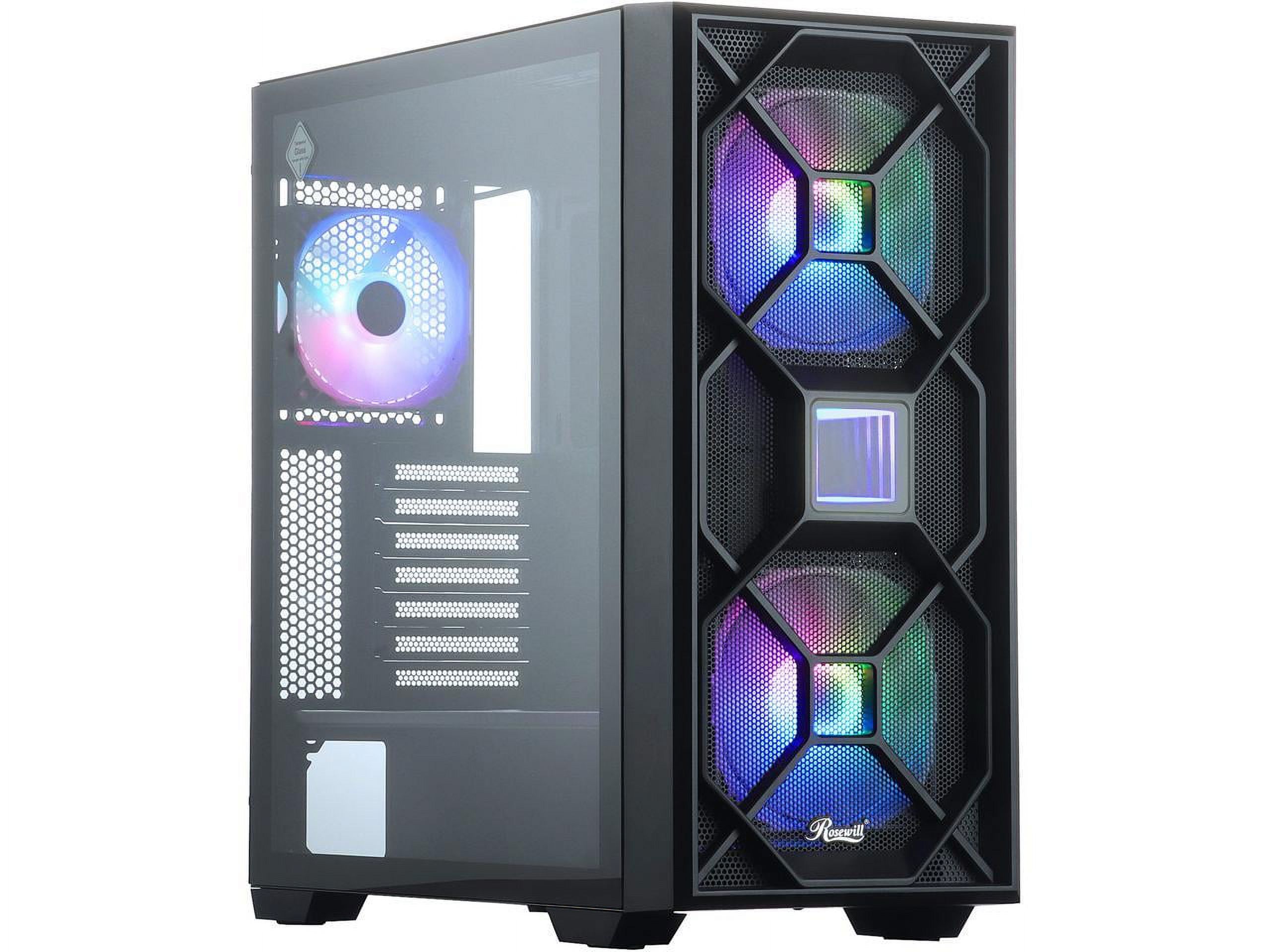 Rosewill VORTEX P500 ATX Mid Tower Gaming PC Computer Case, Supports E-ATX, 360mm Liquid Cooler ...
