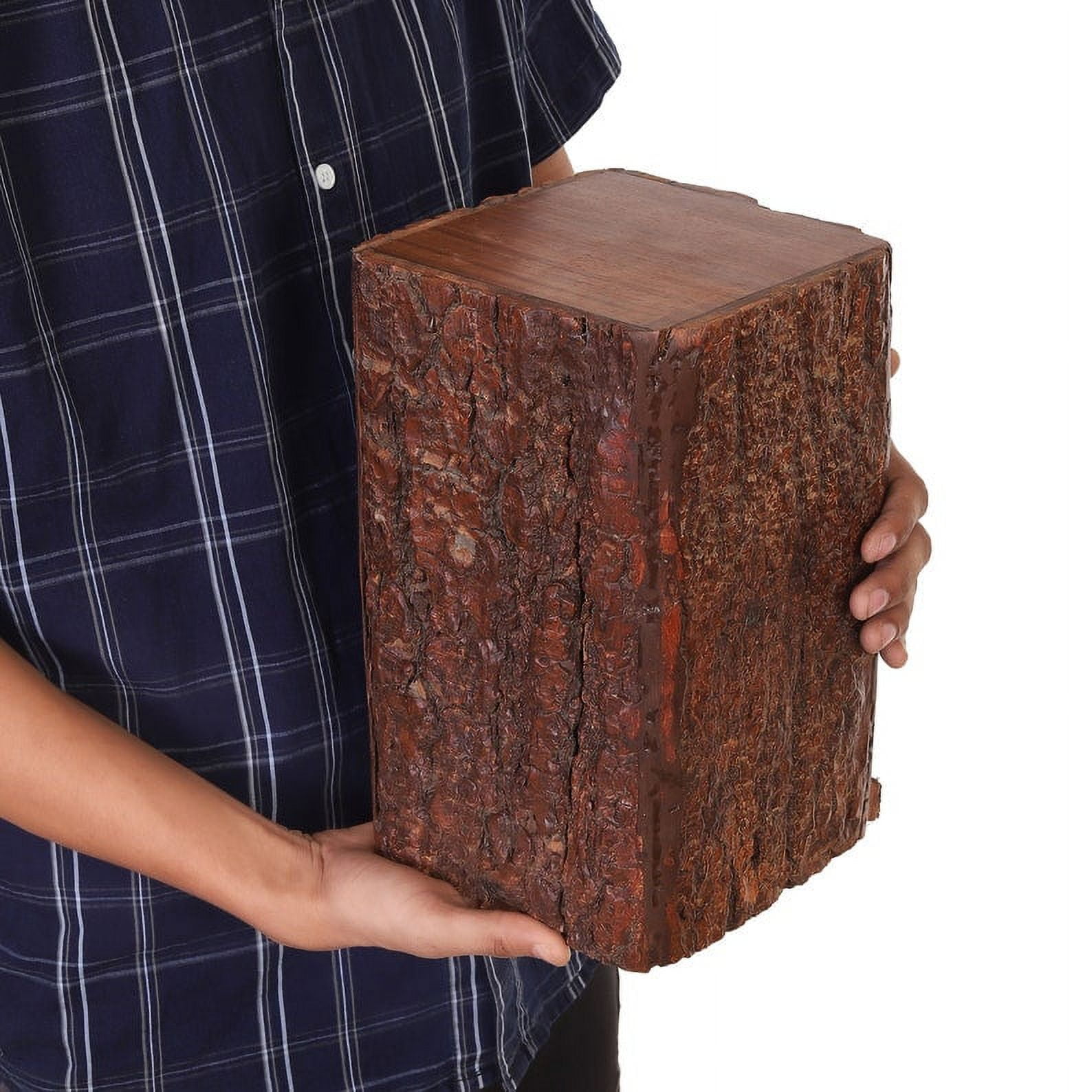 Rosewood Bark Urn for human ashes Unique rectangle shape Urn for adult ...