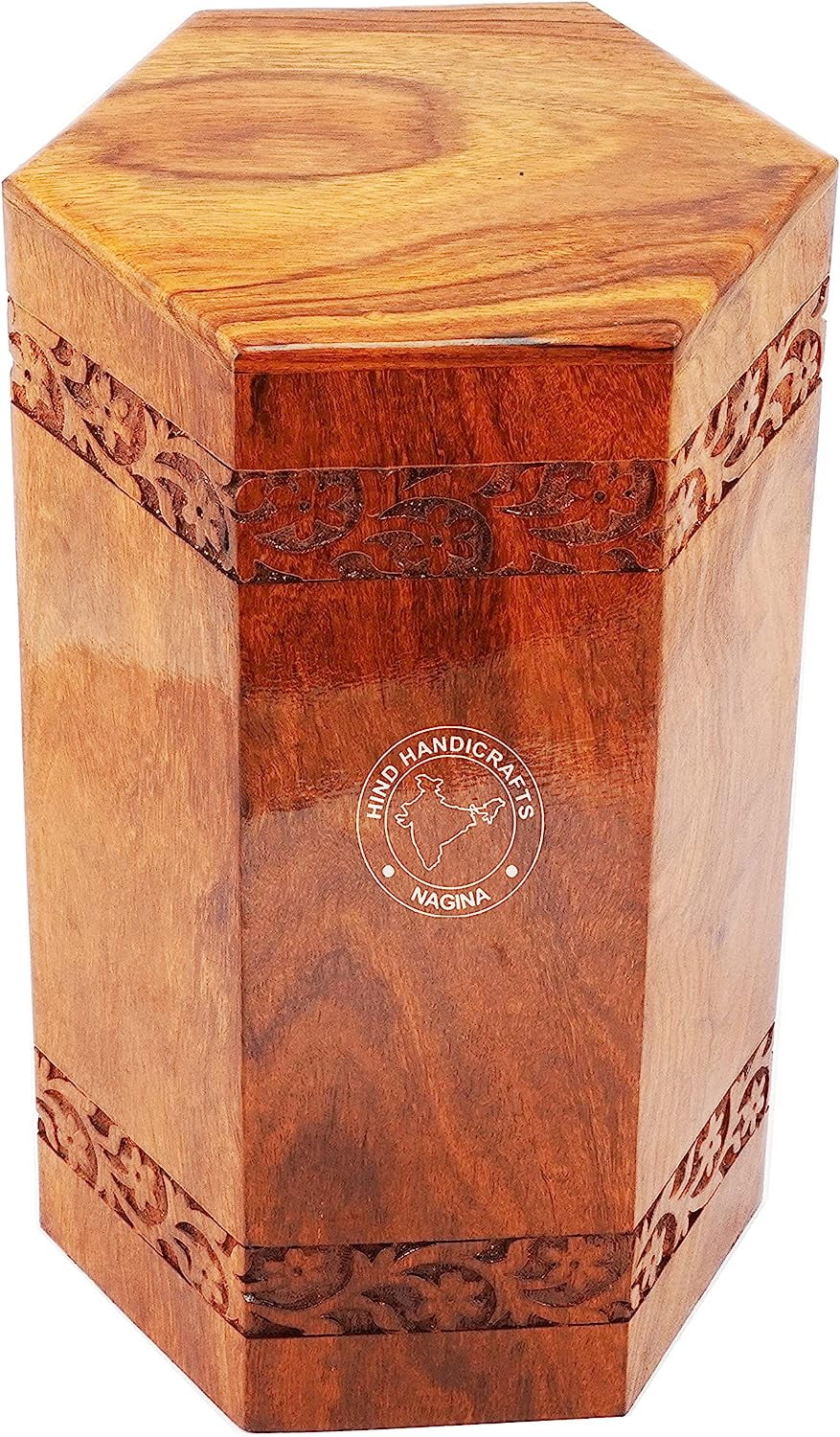 Rosewood Border Engraved Cremation Urns for Human Ashes Adult, Burial ...