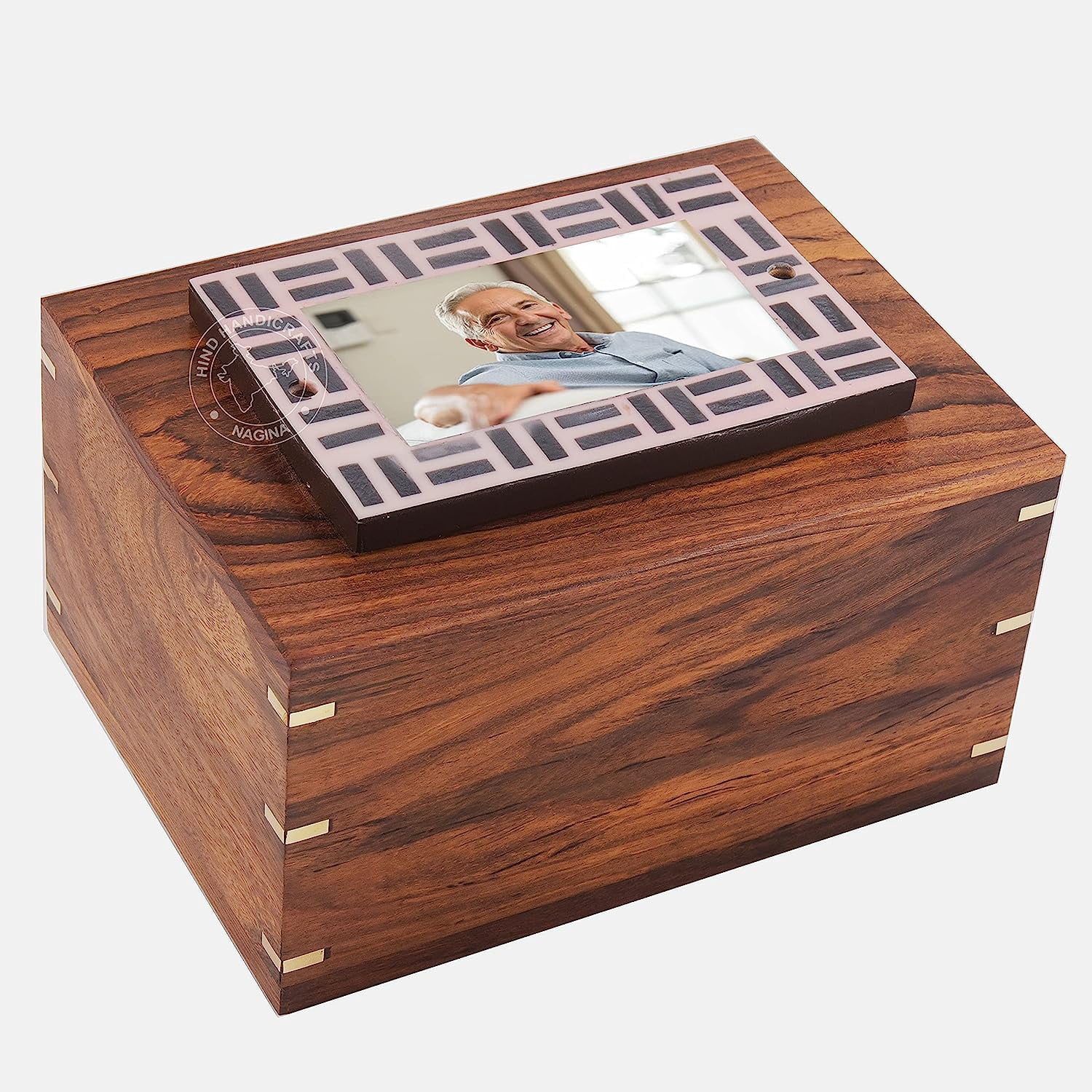 Rosewood Brass Inlaid Wooden Cremation Urns for Human Ashes Adult ...