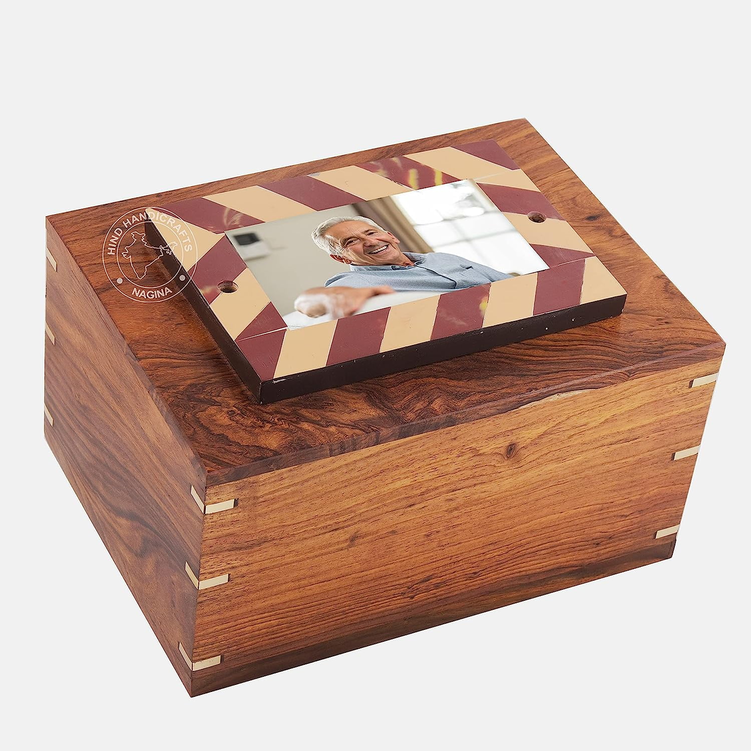 Rosewood Brass Inlaid Wooden Cremation Urns for Human Ashes Adult ...