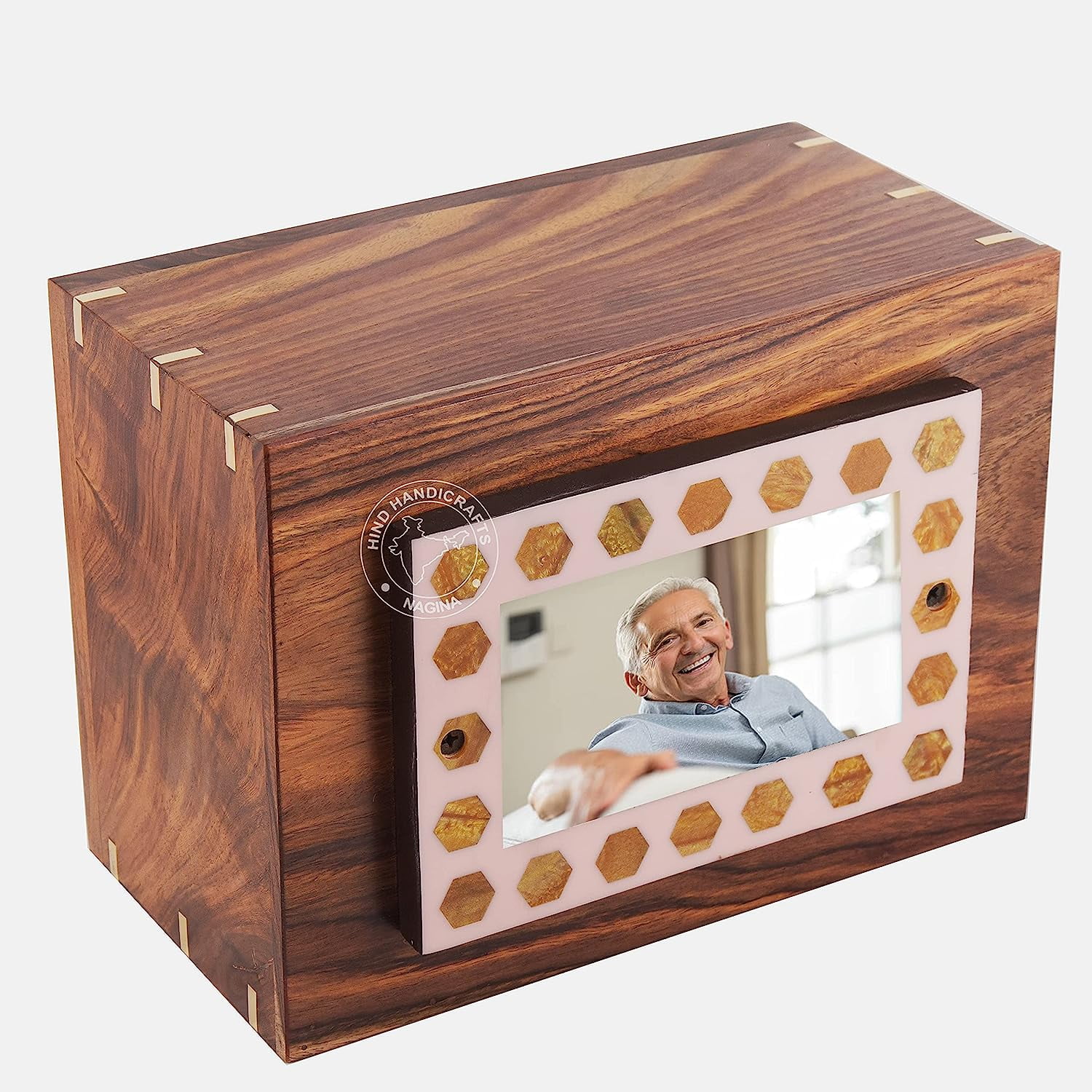 Rosewood Brass Inlaid Wooden Cremation Urns for Human Ashes Adult ...