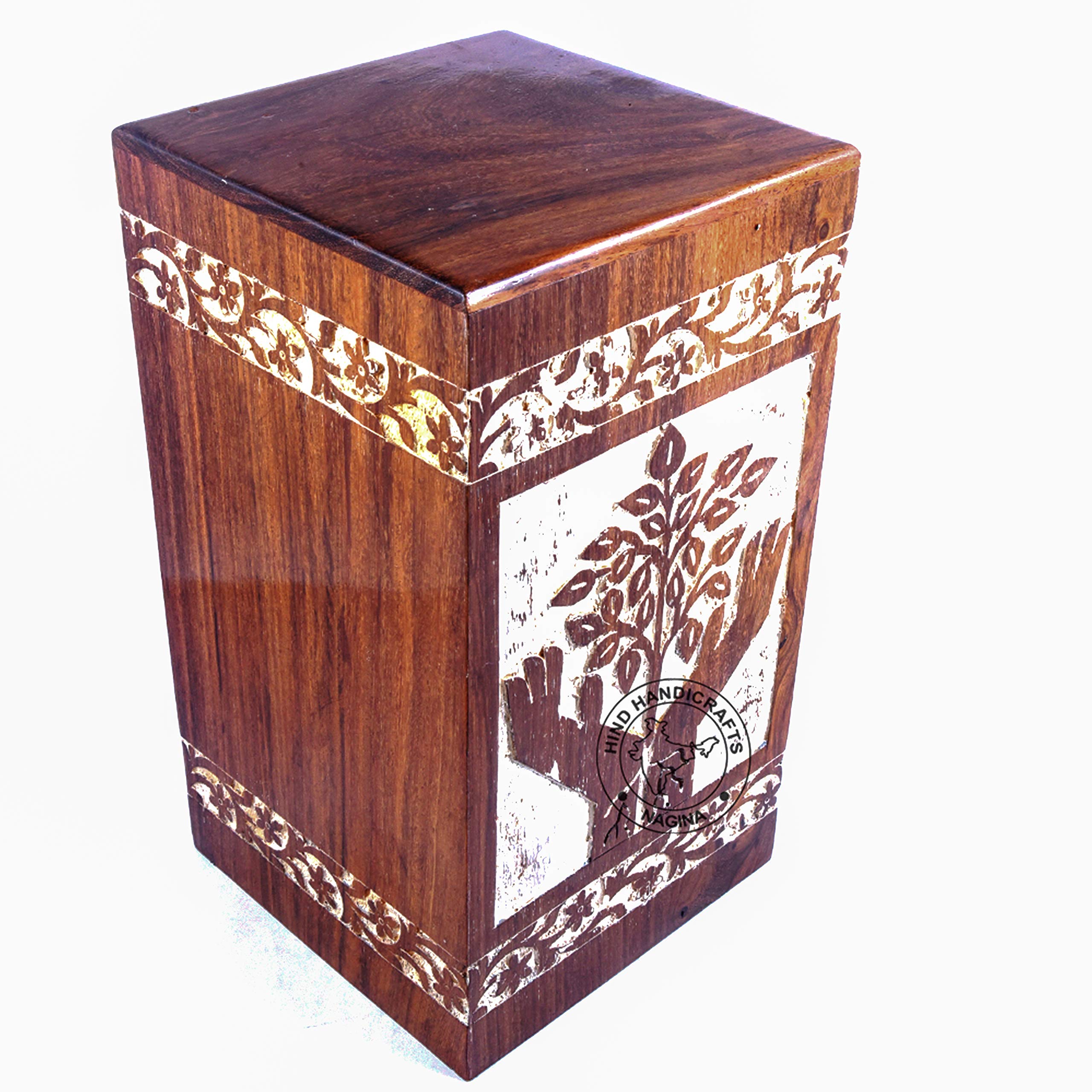 Rosewood Cremation Urns for Human Ashes Adult Large - Wooden Burial Urn ...