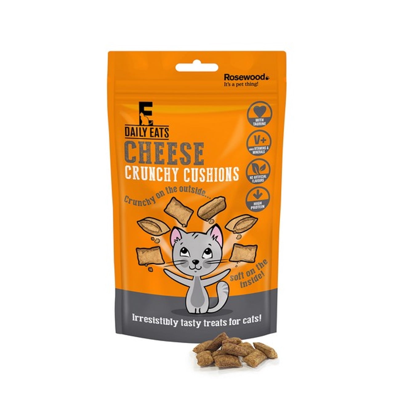 Rosewood Crunchy Cheese Cushions Cat Food 60g 1 Case - Walmart.com