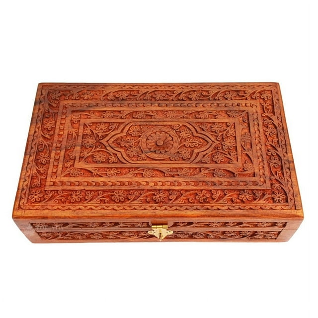 Rosewood Decorative Wooden Carved Jewelry Box, Kit, Vanity, Chest ...