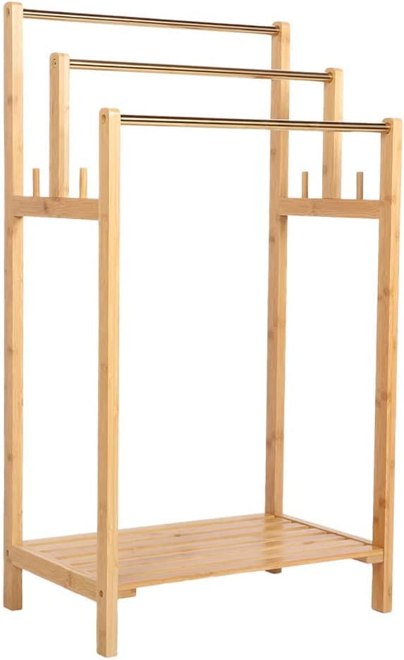 Rosewood Freestanding Wooden Towel Rack for Bathroom Vintage Wood Tier ...