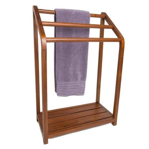 Rosewood Freestanding Wooden Towel Rack for Bathroom Vintage Wood Tier ...