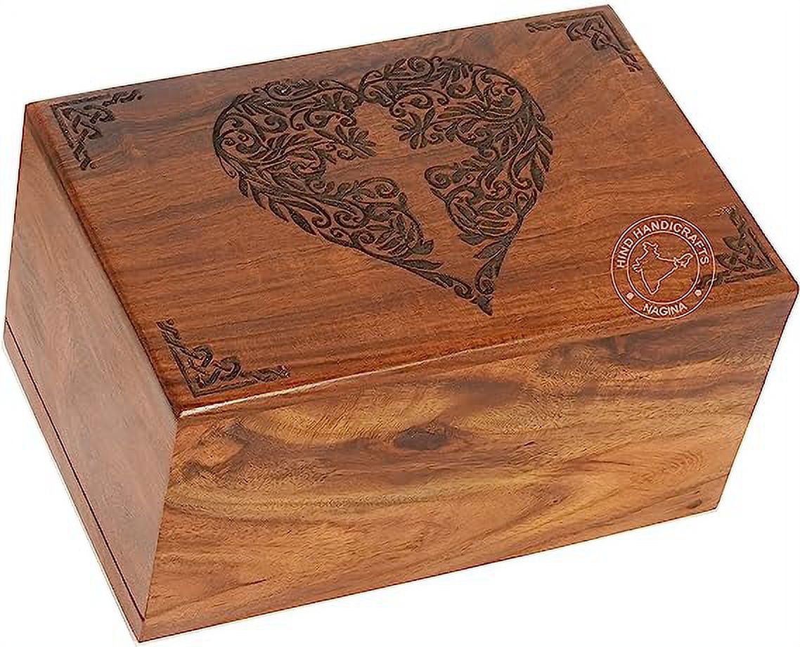 Rosewood Top Border Engraved Wooden Cremation Urns for Human Ashes ...
