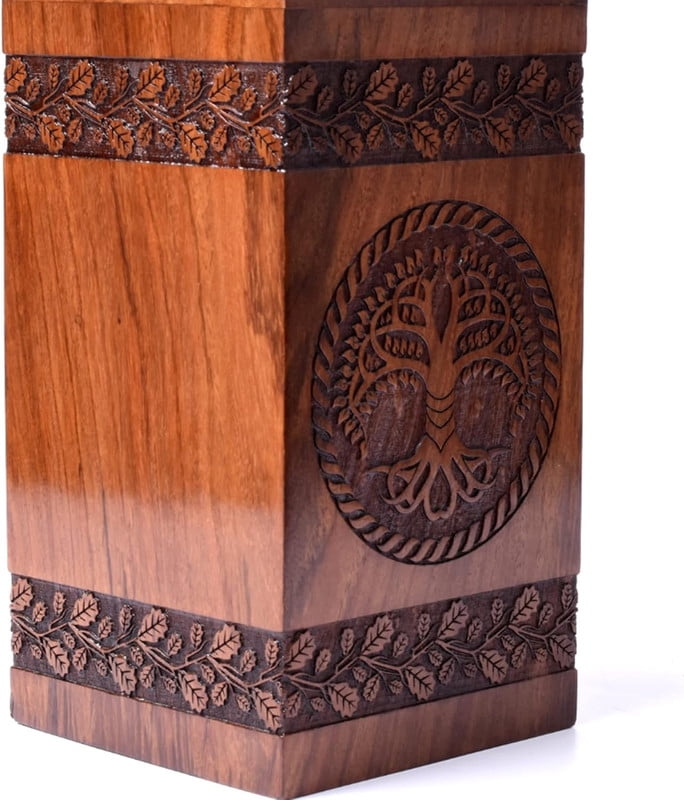 Rosewood Urn For Human Ashes - Tree Of Life Wooden Box - Personalized ...