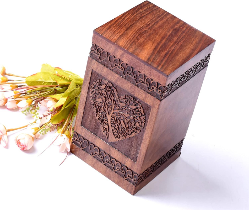 Rosewood Urn for Human Ashes - Tree of Life Wooden Box - Personalized ...