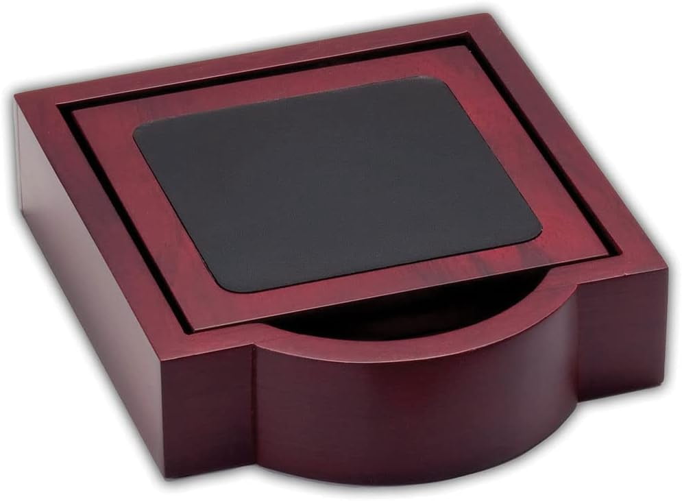 Rosewood and Leather 4 Coaster Set - Walmart.com