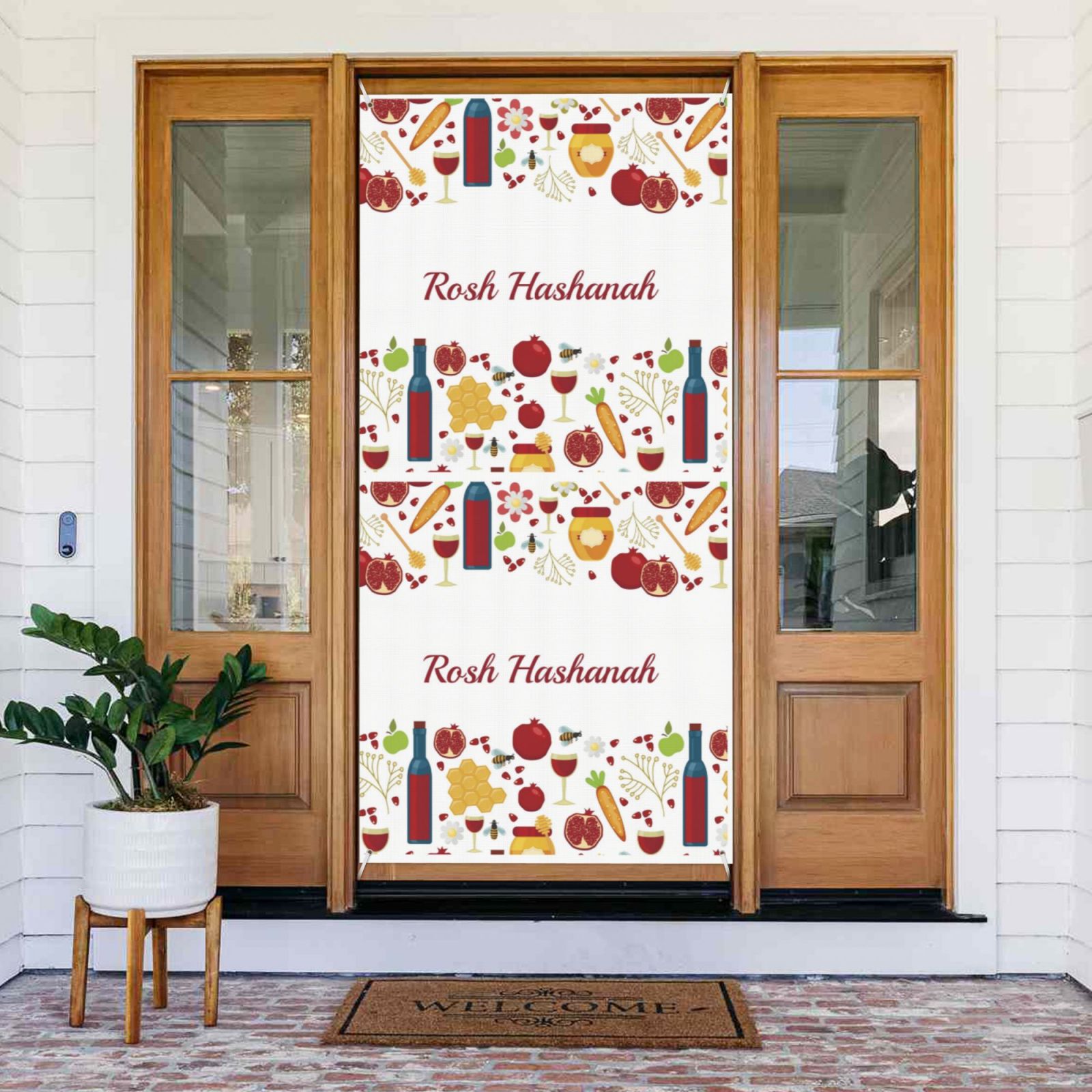 Rosh Hashana Door Cover Decoration Backdrop Banner Porch Sign ...