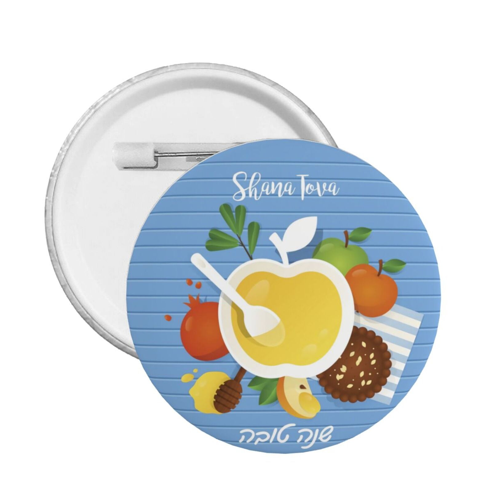 Rosh Hashana Pin Button Badge, Personalised Button Metal Badge Round ...