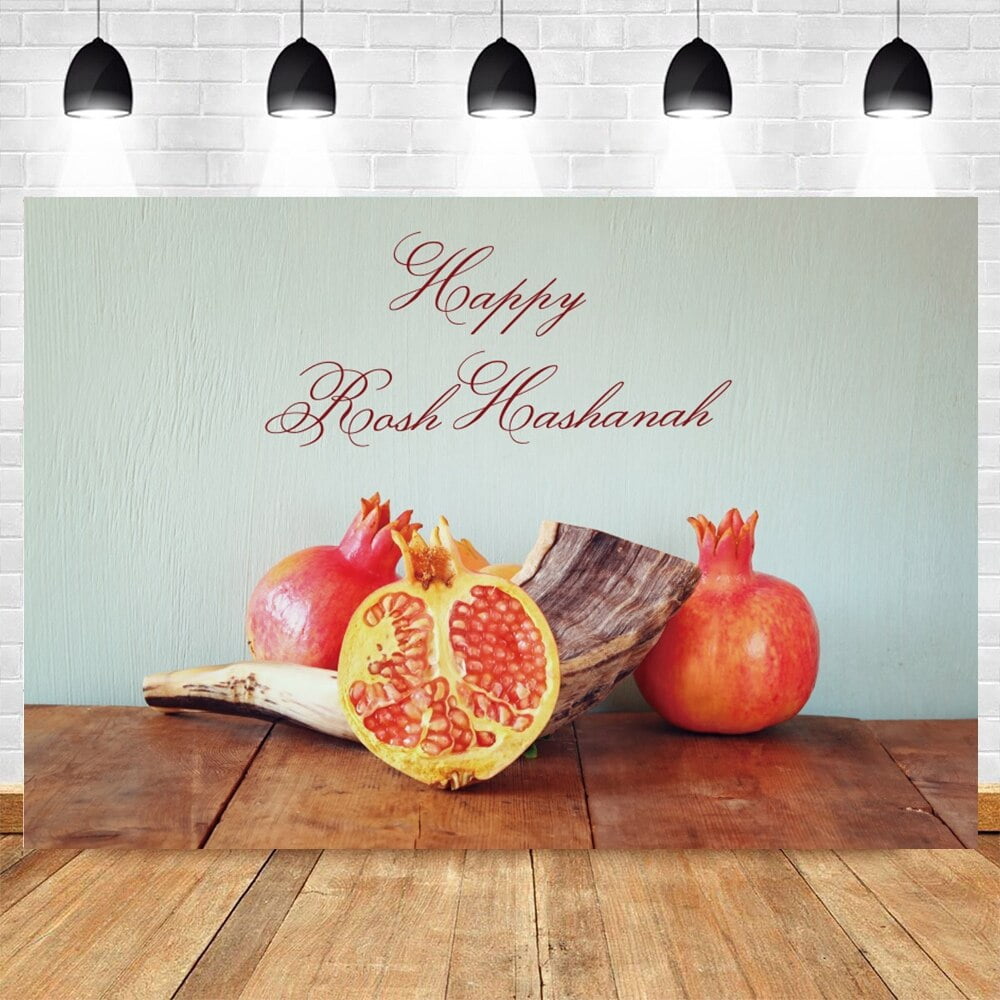 Rosh Hashanah Jewish New Year Happy Hanukkah Backdrop Pomegranate Wheat ...