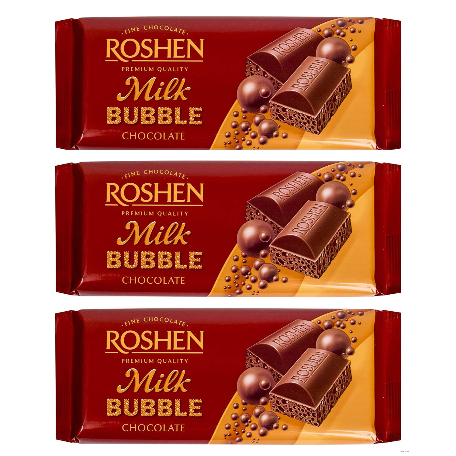 Roshen Friendly Fine Milk Bubble Chocolate Bar, Kosher, Halal (2.81 oz ...