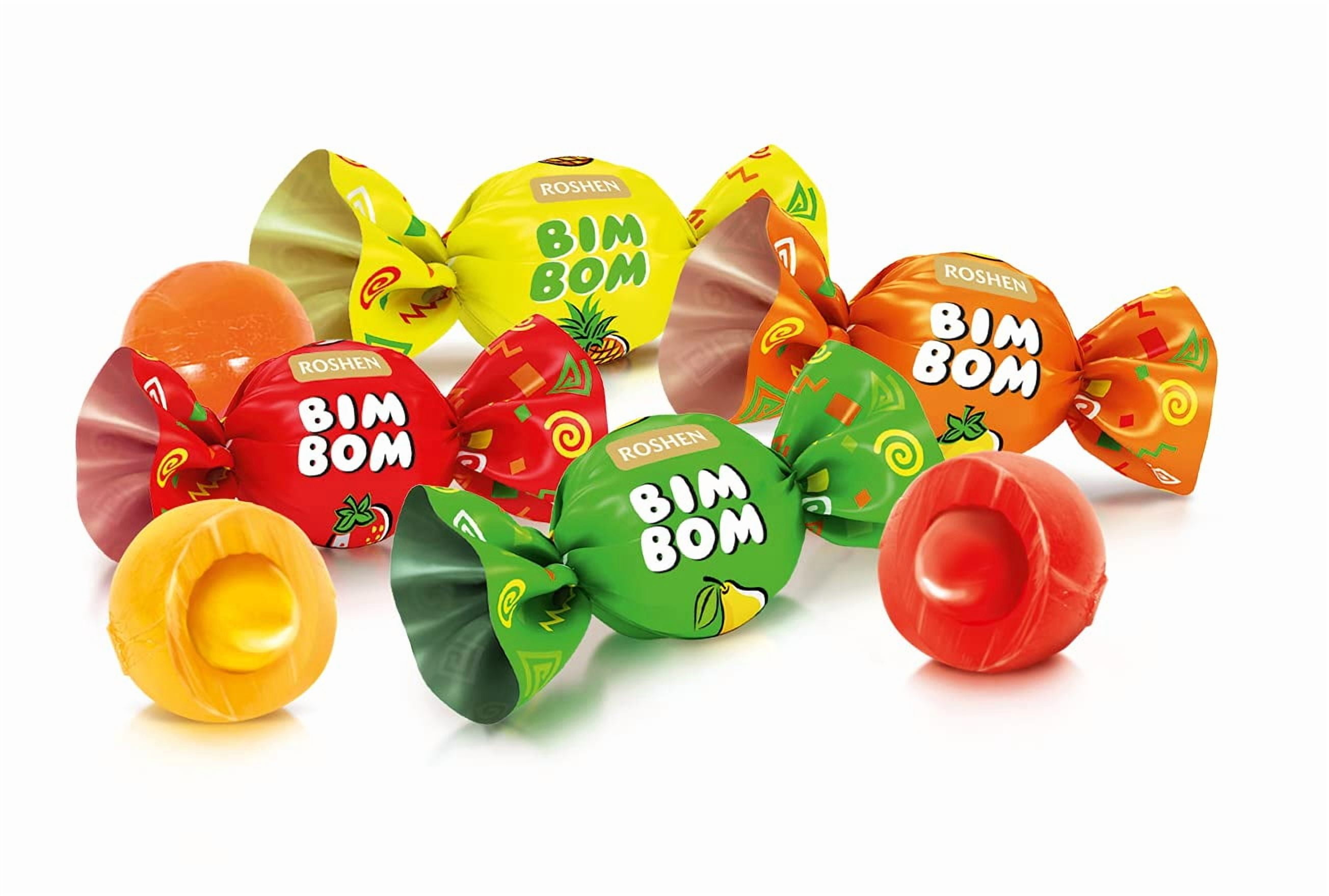 Roshen Bim Bom Hard BCF26 Candy with Fruit Flavor Filling Kosher and ...