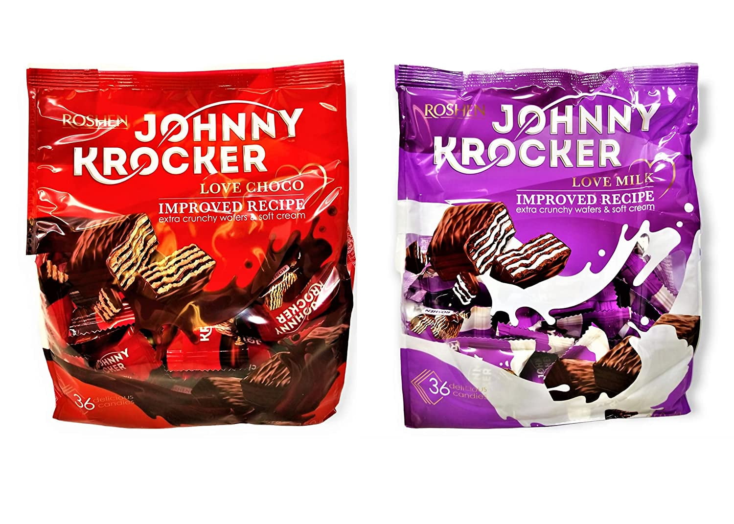 Roshen Chocolate Covered Wafer Candy Johnny Krocker with Choco-Cream ...
