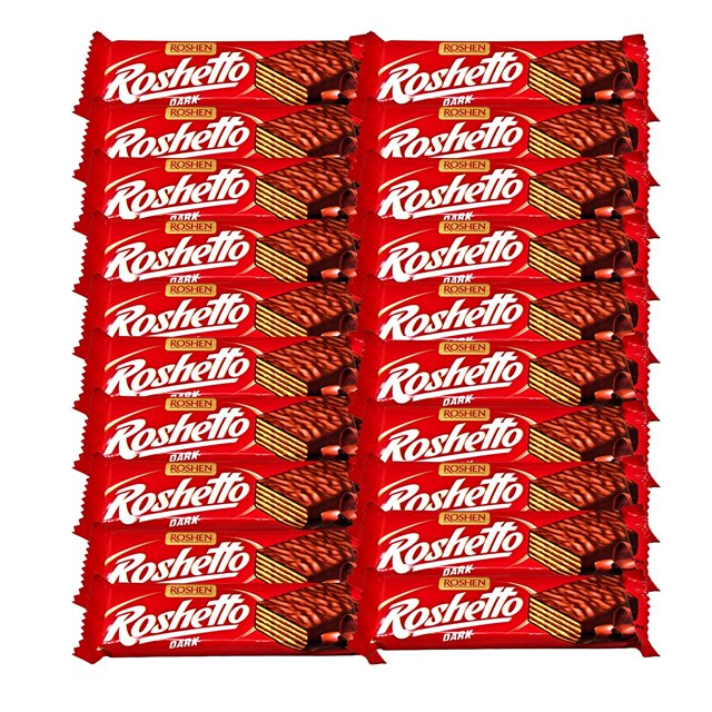 Roshen Crispy Flavorful Roshetto Wafer Dark Chocolate Glazed with Cocoa ...