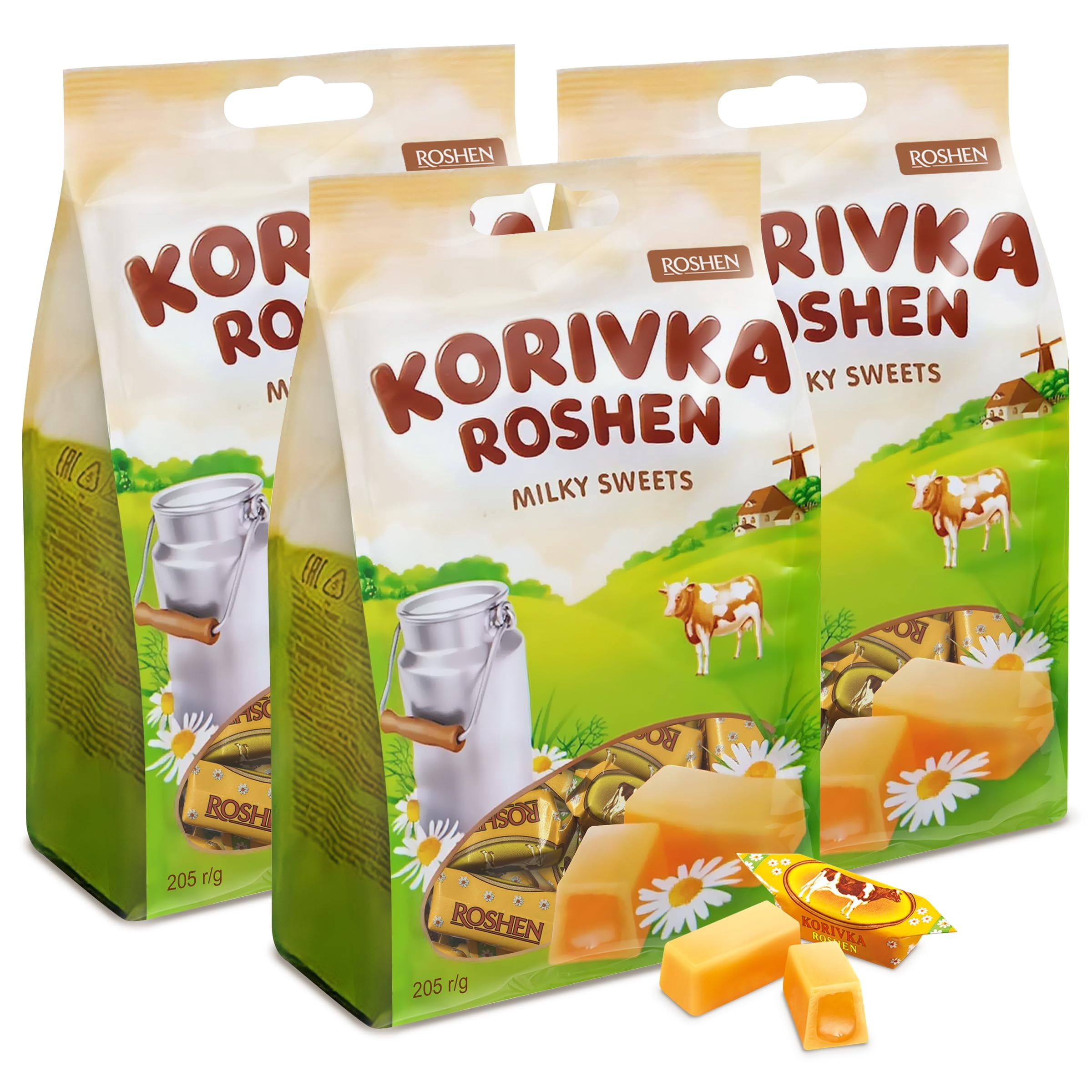 Roshen Korivka Cow Candy, Milky MDA05 Sweets Fudge Candy, 7.23oz/205 ...