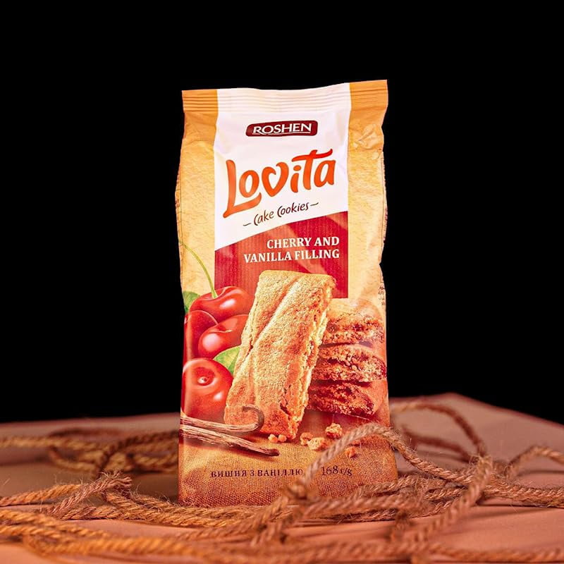 Roshen Lovita Biscuits With Cherry & Vanilla Filling 168g/Set of two - Walmart.com
