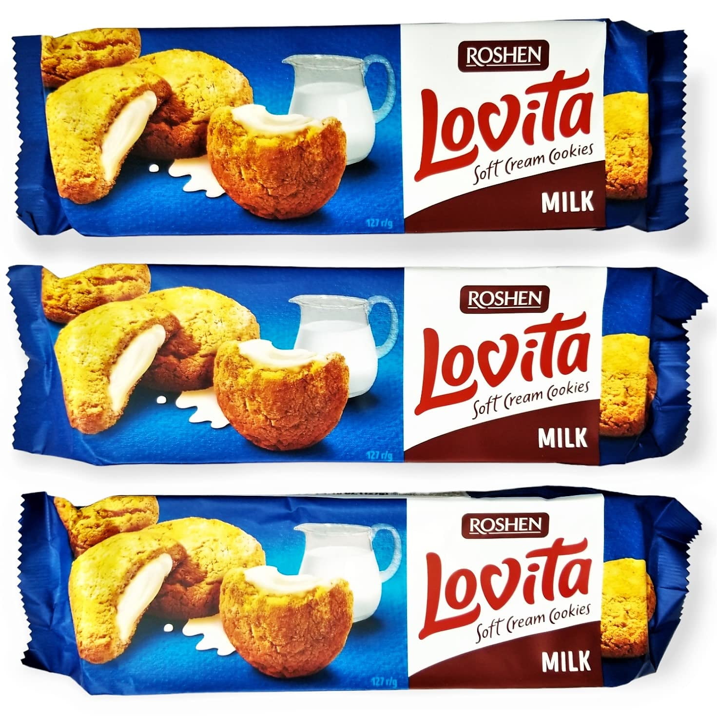 Roshen “Lovita” Butter Vanilla Soft Cookies with Milk Filling 4.6 oz ...