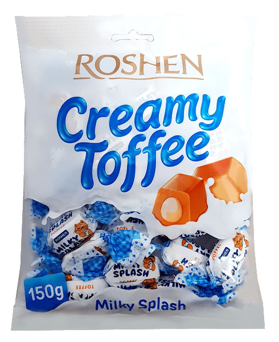 Roshen Milky Splash, Caramel Creamy Toffee with Milk Filling, Kosher ...