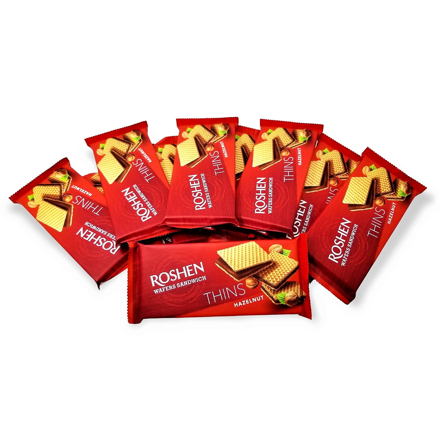 Roshen Wafers “Sandwich Thins” Hazelnut, Wafers Layered with Hazelnut ...