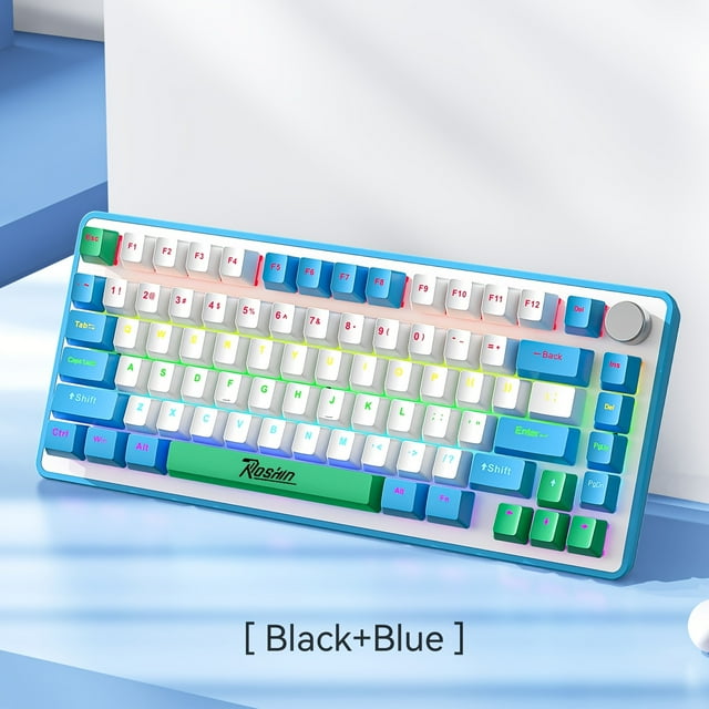 Roshin K82 Wired Mechanical Keyboard 82-Key Computer Gaming Keyboard ...