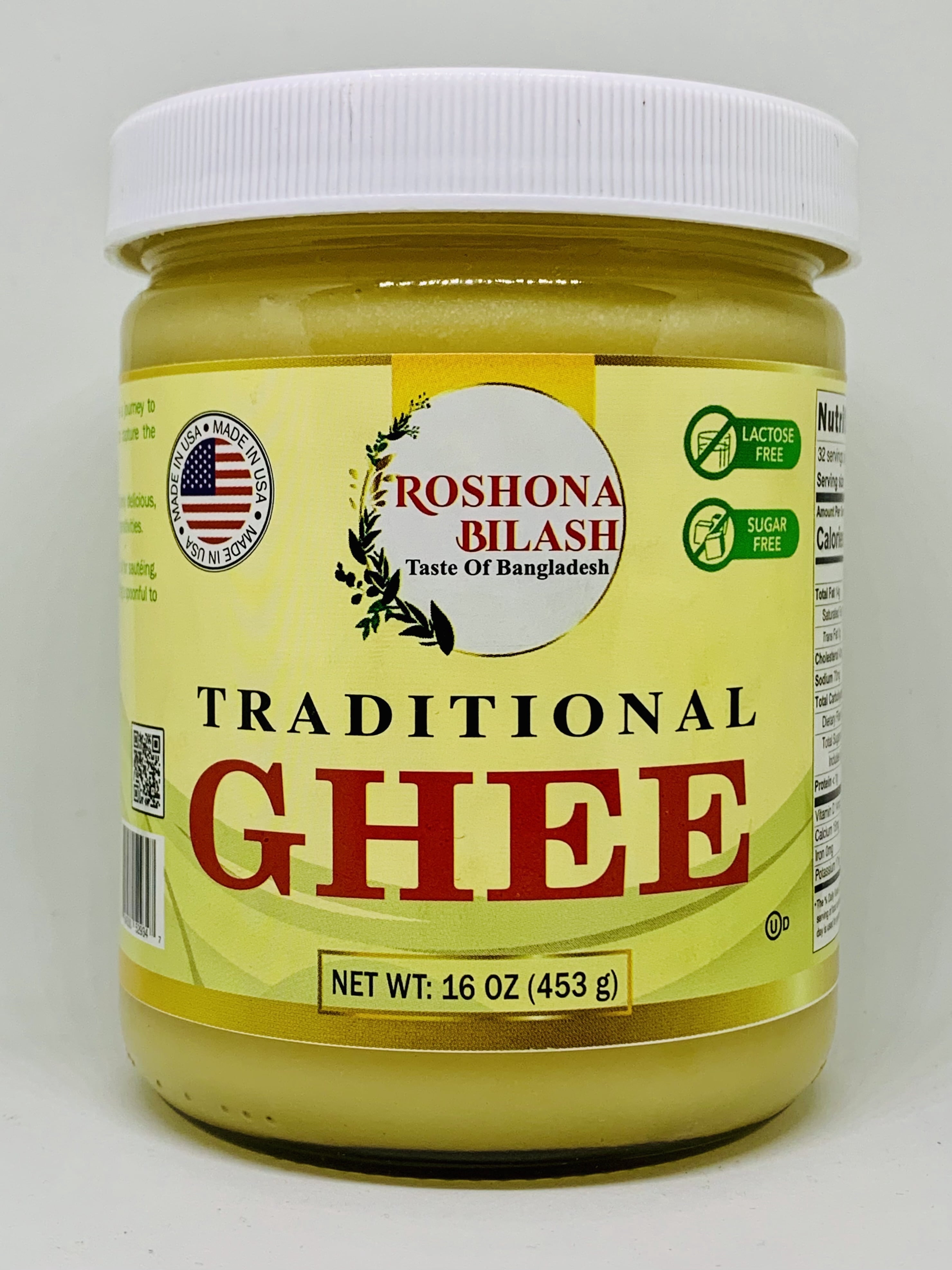 Roshona Bilash USA Ghee 16oz Clarified Butter Made in USA - Walmart.com
