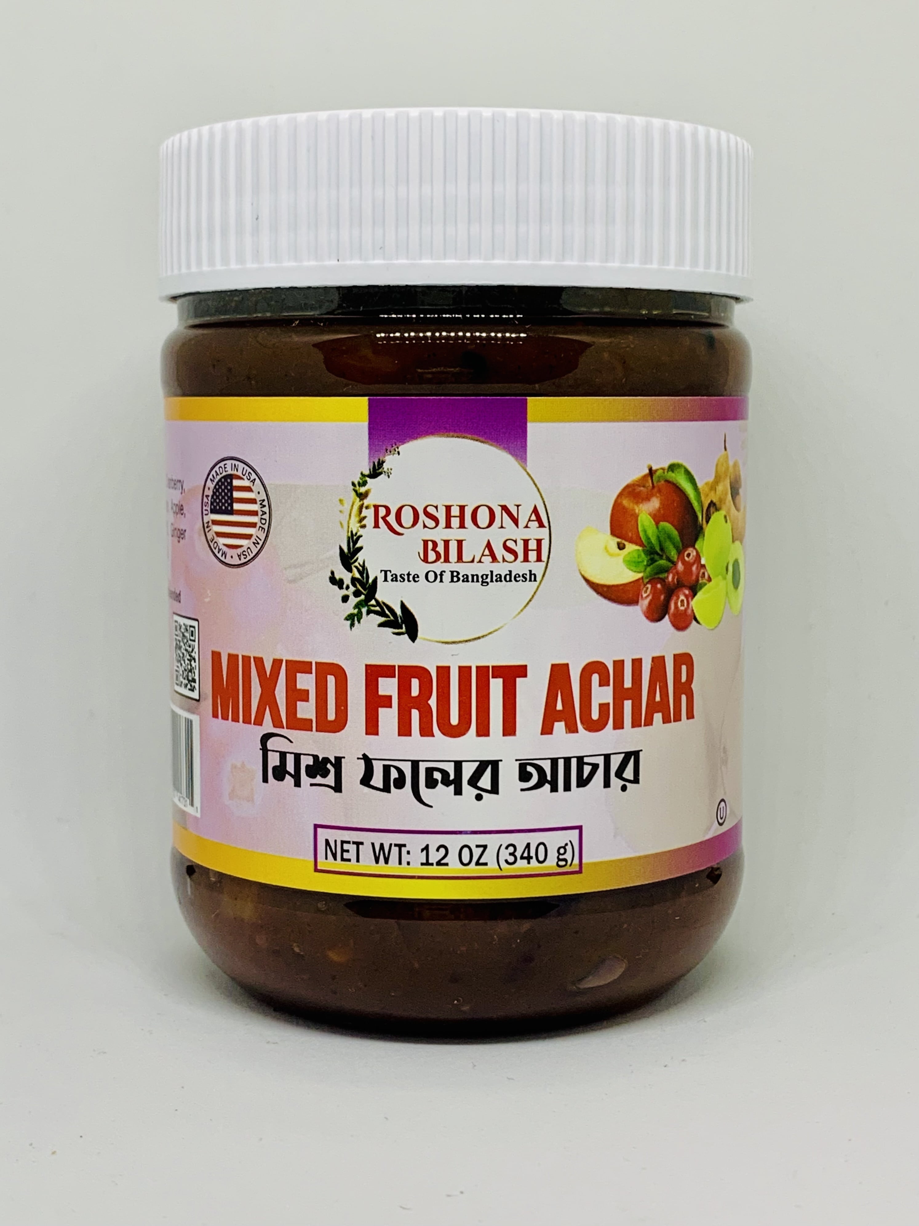 Roshona Bilash USA Mixed Fruit Achar/Chutney, 12 oz, Mild (Green Mango ...