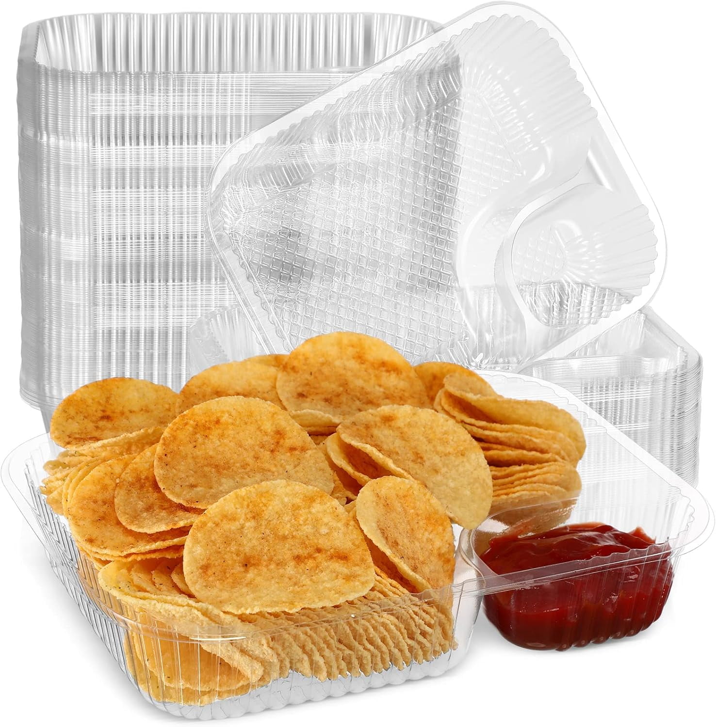 Roshtia 200 Pack Plastic Nacho Trays Large 6 x 8 Inch 22 oz Disposable ...