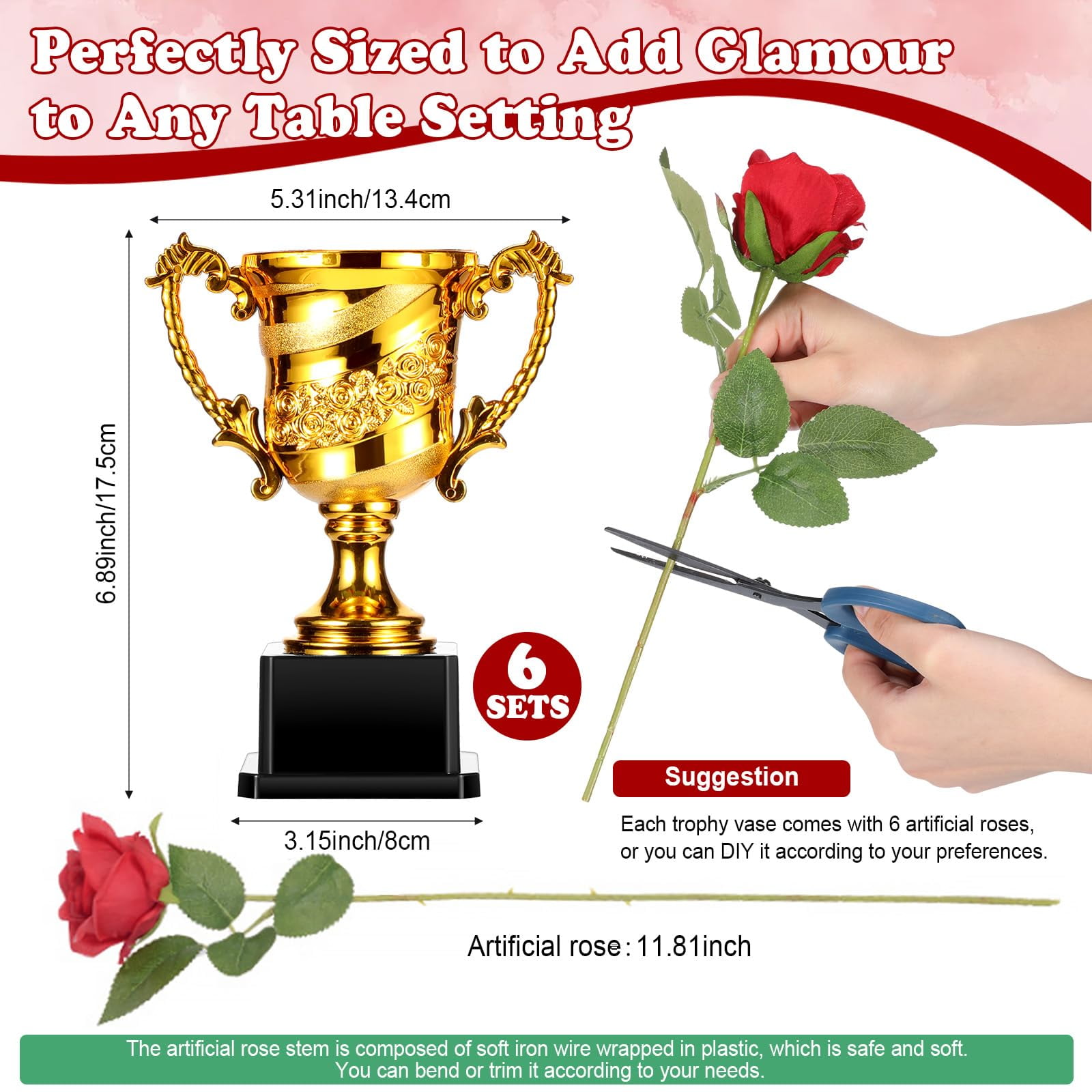 Roshtia The Roses AJH3 Table Centerpieces for Derby Day Party ...