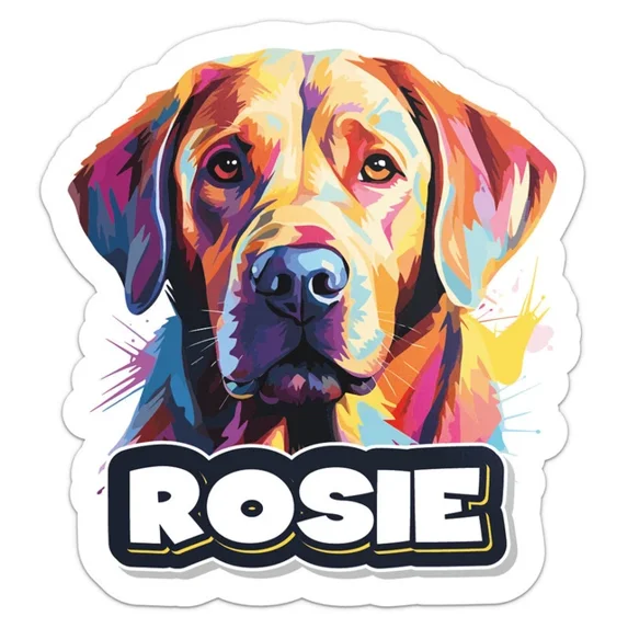 Rosie Labrador Dog Sticker Phone Decal Water Bottle Stickers Car Decals ...