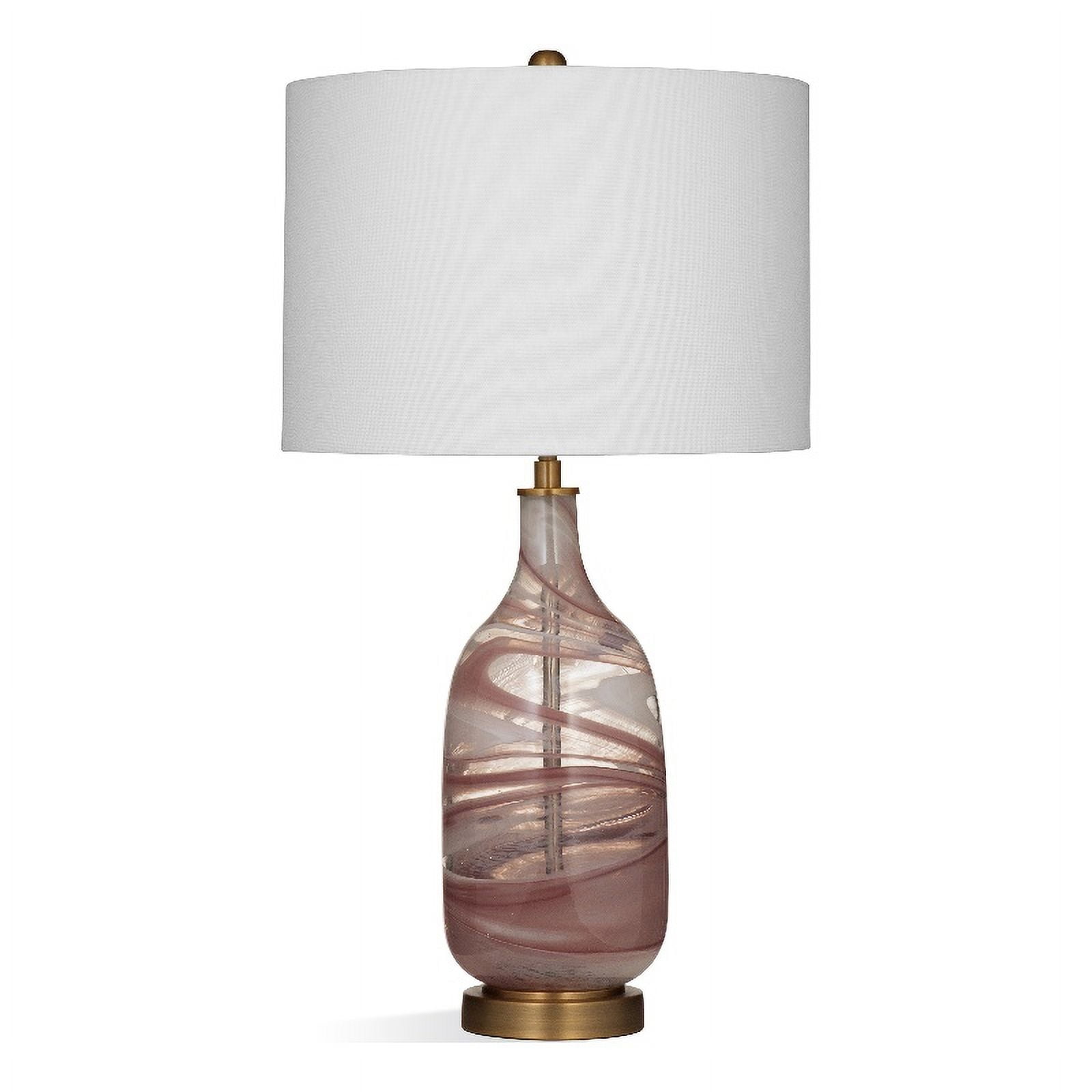 Rosie Table Lamp in Pink Art Glass - Walmart.com