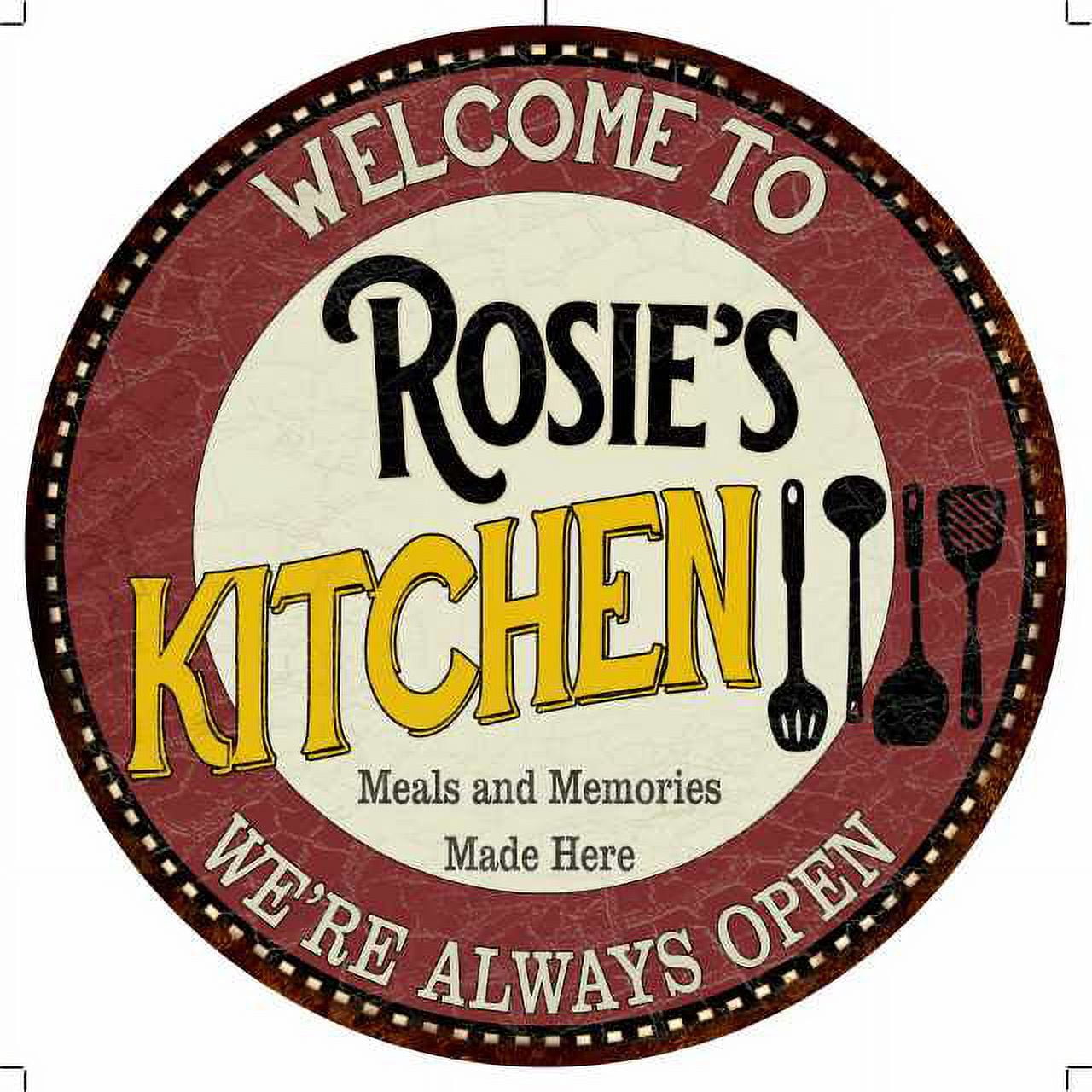 Rosie's Kitchen 14" Round Metal Sign Bar Game Room Wall Decor ...