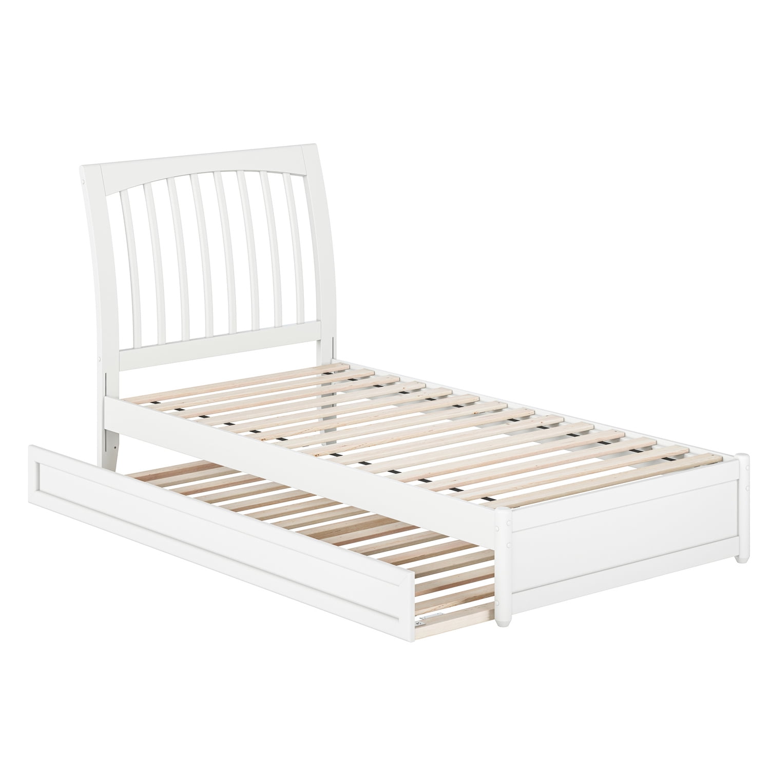 Roslyn Twin XL Wood Platform Bed with Panel Footboard & Twin XL Trundle ...