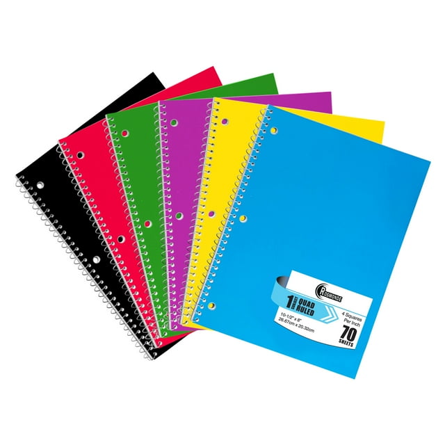 Rosmonde 1 Subject Spiral Notebook, Graph Ruled, 6 Pack - Walmart.com