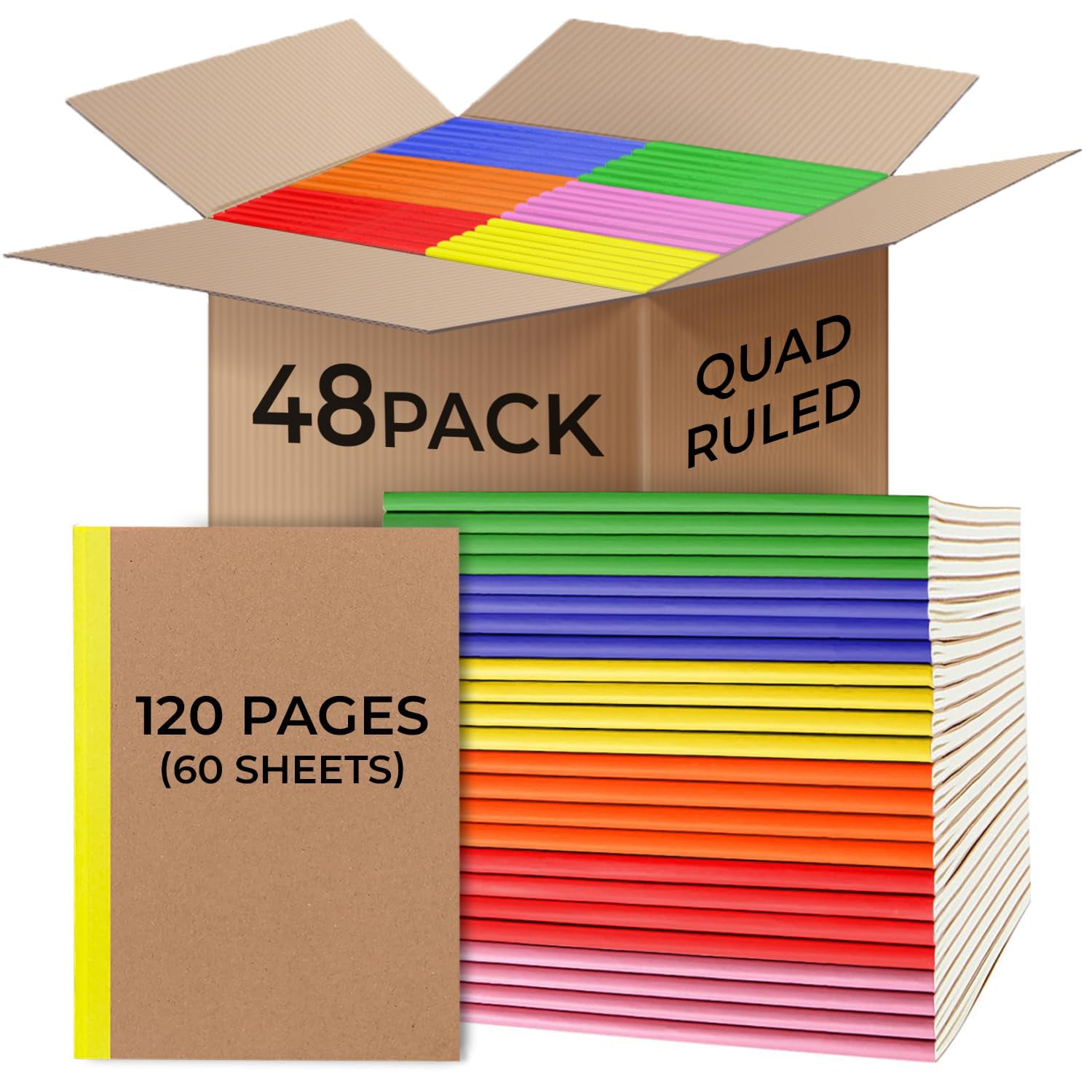 Rosmonde 48 Pack Graph Paper Composition Notebook, 120 Pages (60 Sheets