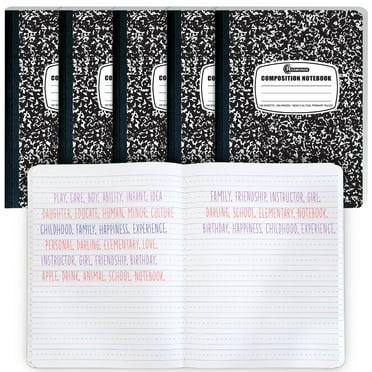 Bundle of 5 Unison Wide Ruled Marbled Composition 80 Page Notebooks ; 1 ...