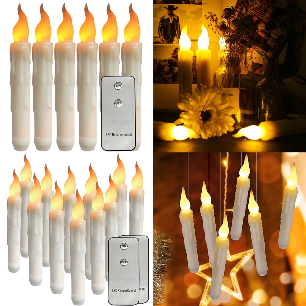 Rosnek 6/12Pack LED Taper Flickering Candles Battery Operated LED ...