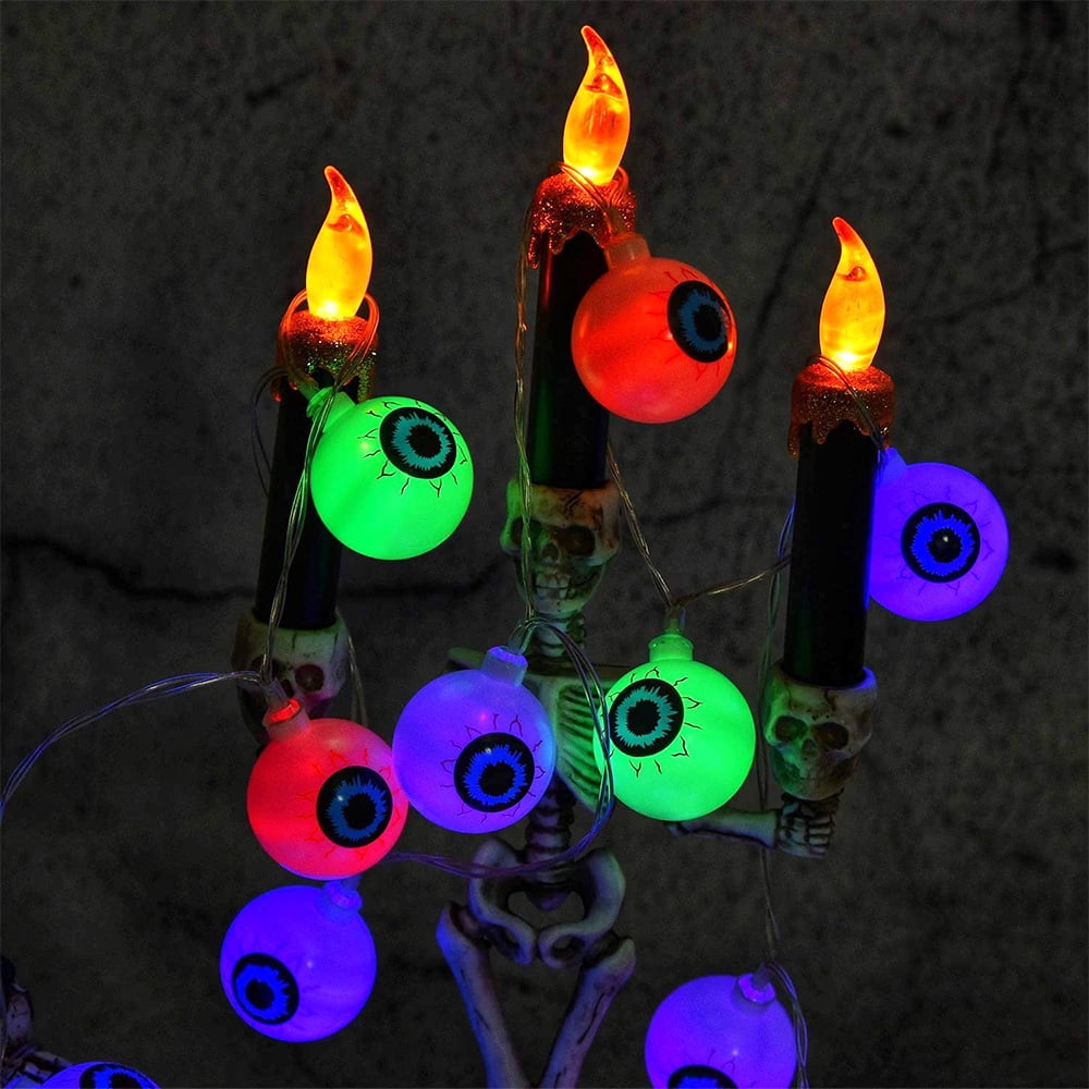 Rosnek 8.2Ft Halloween String Lights, Remote Control Battery Operated ...